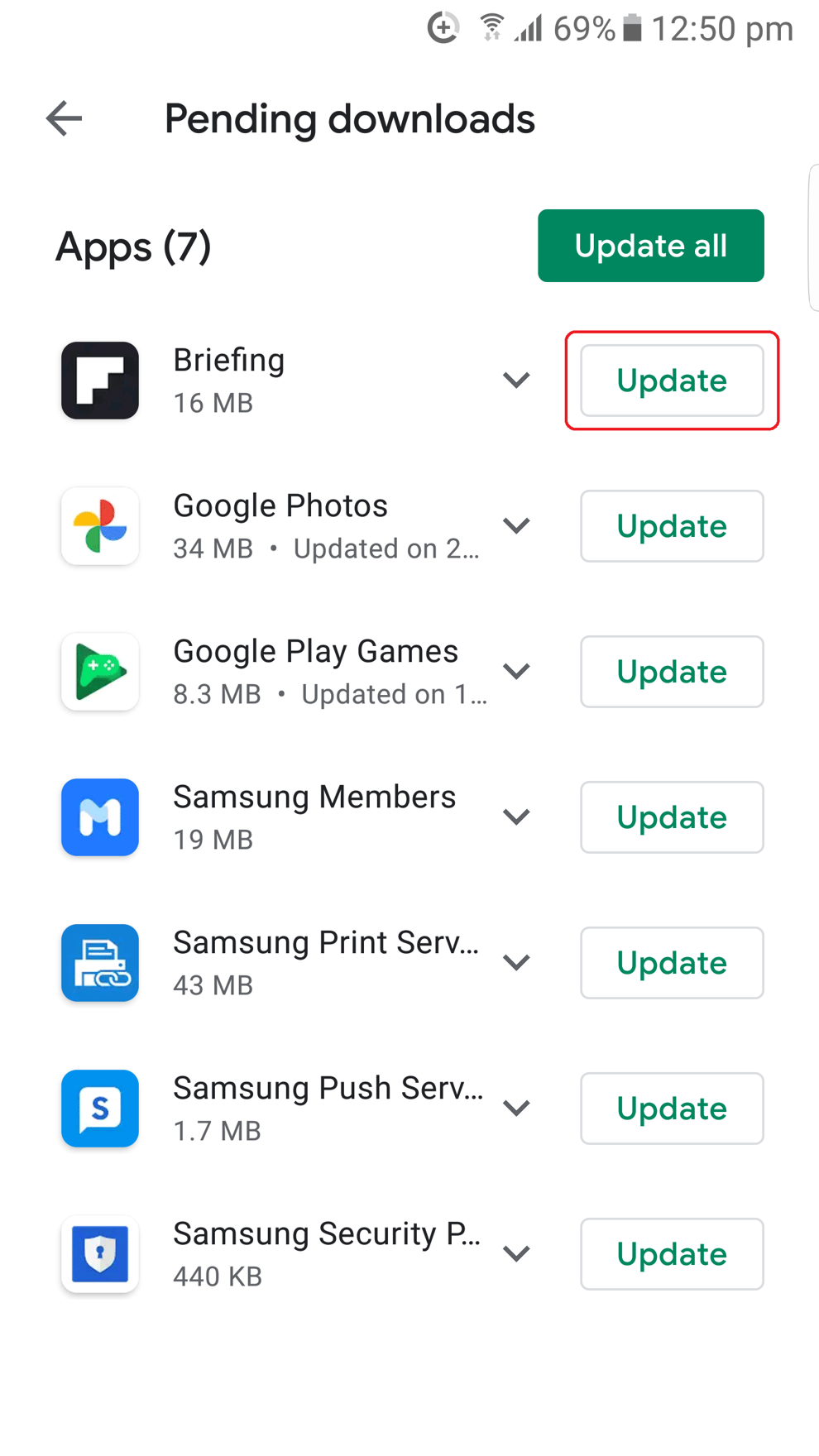 How to update apps (Android)