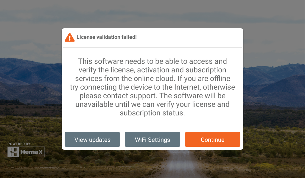Licence Validation Failed - Hardware Units